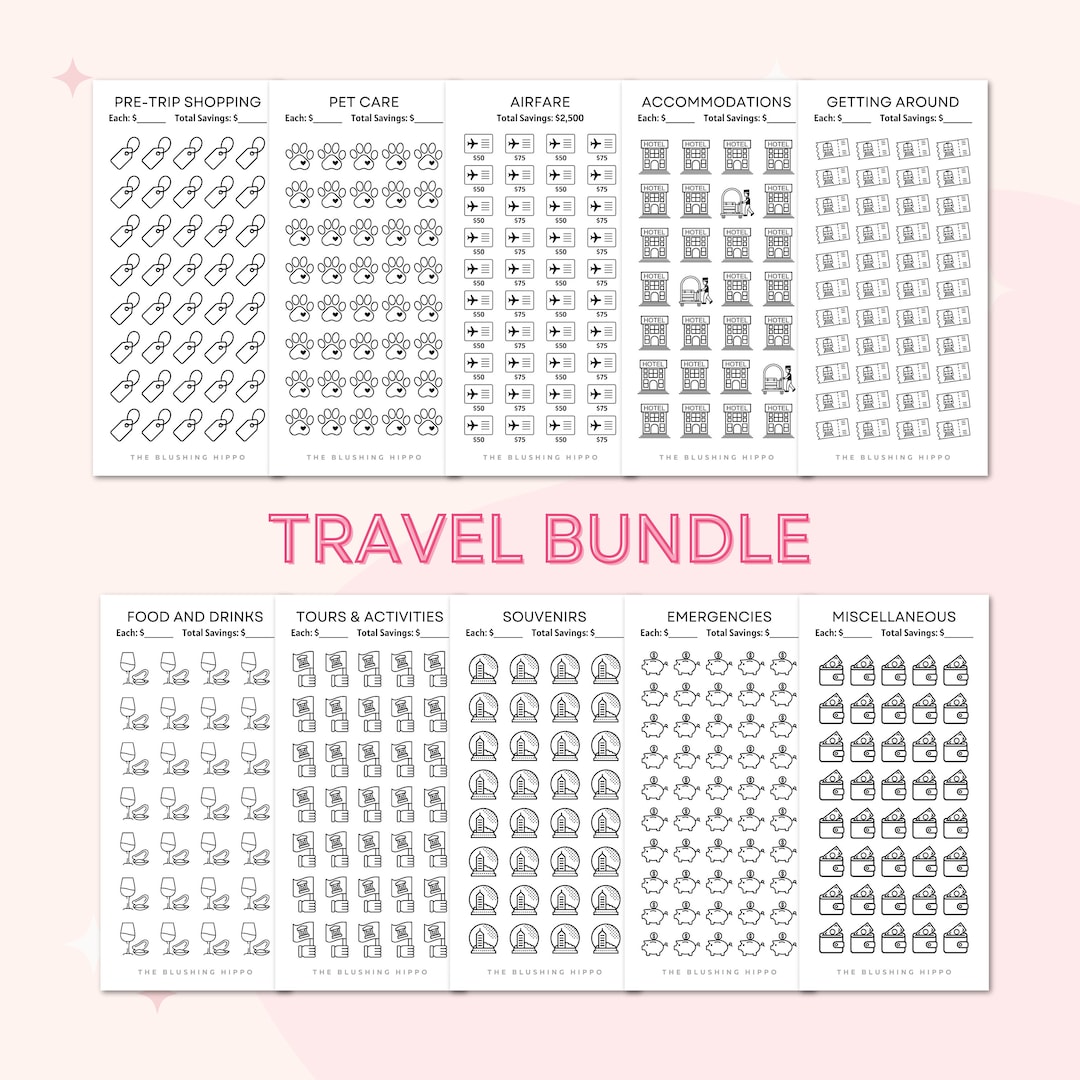 Travel Savings Tracker Vacation Savings Tracker Travel Savings ...