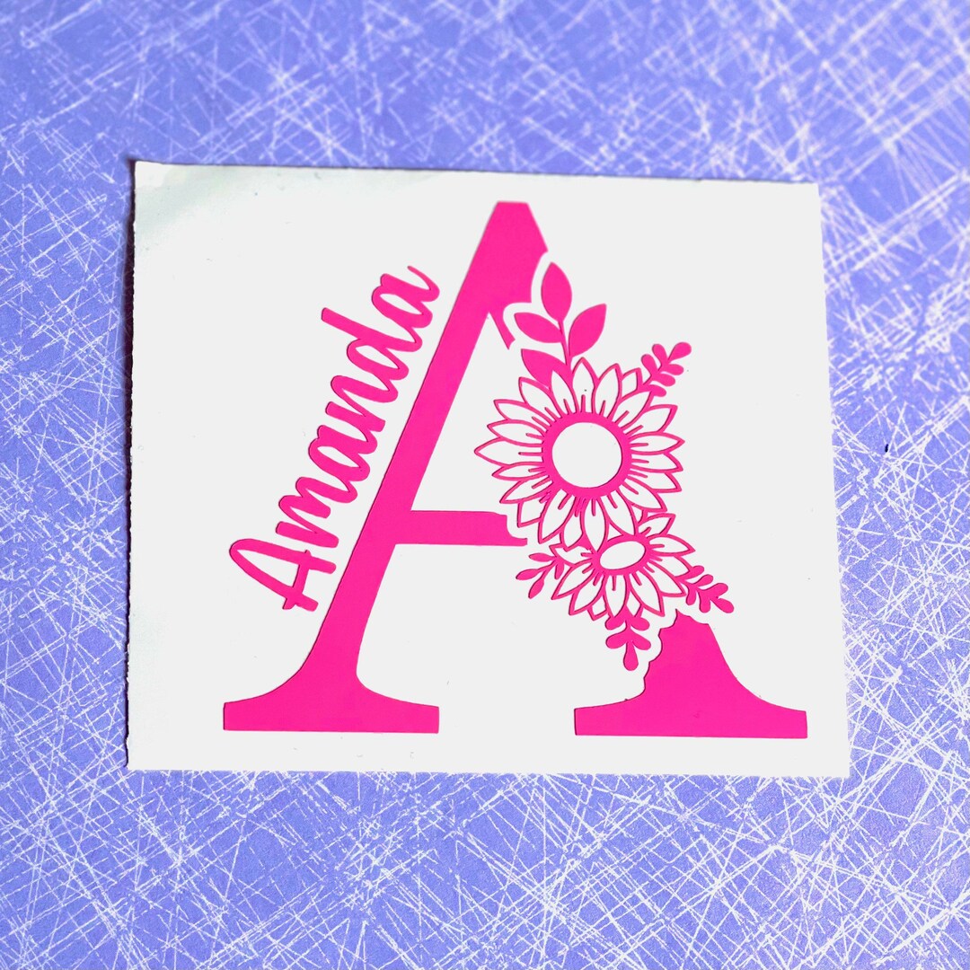 Monogram Flower Alphabet Initial Decal Flower Monogram - Etsy