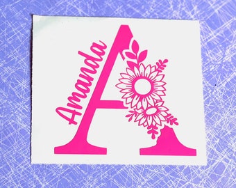 Flower Name Decal Flower Sticker for Tumblers Laptops - Etsy