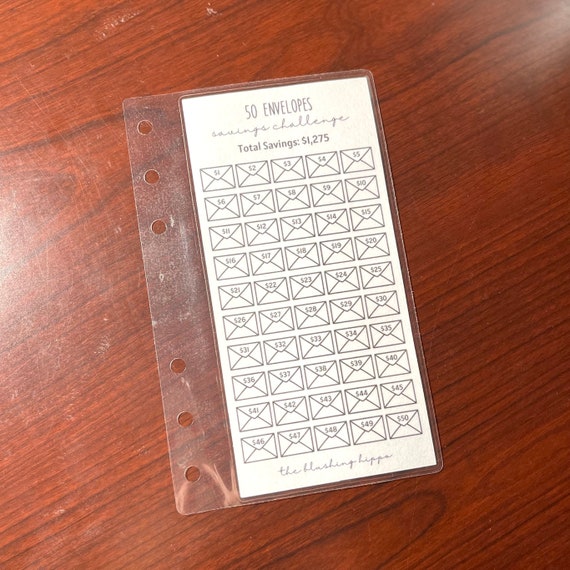50 Envelopes Savings Challenge Insert | Cash Envelope Insert | Budget ...