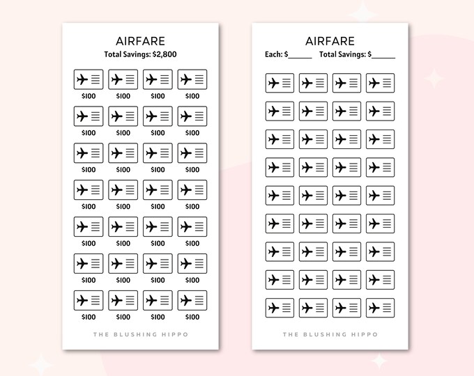 Airfare Savings Tracker | Flight Savings | Budget Tracker | Laminated ...