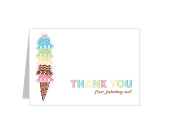 Ice Cream Thank You Card Instant Download Thank You Card