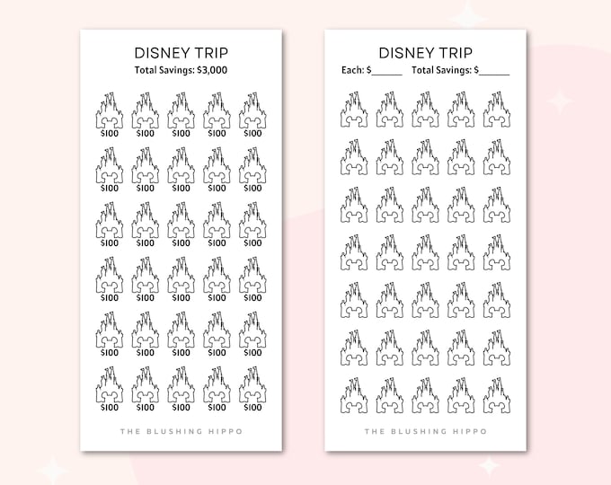 Disney Trip Savings Challenge Insert | Cash Envelope Insert | Budget ...