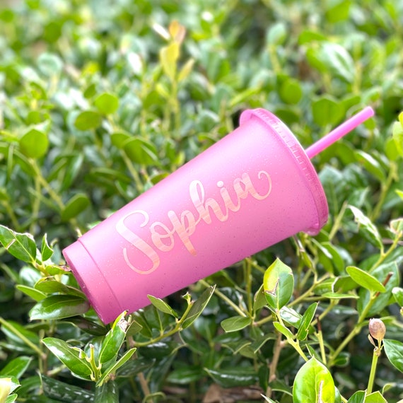 Pink Cold Cup | Rose Gold Cup | Personalized Cold Cup | Glitter Cup ...