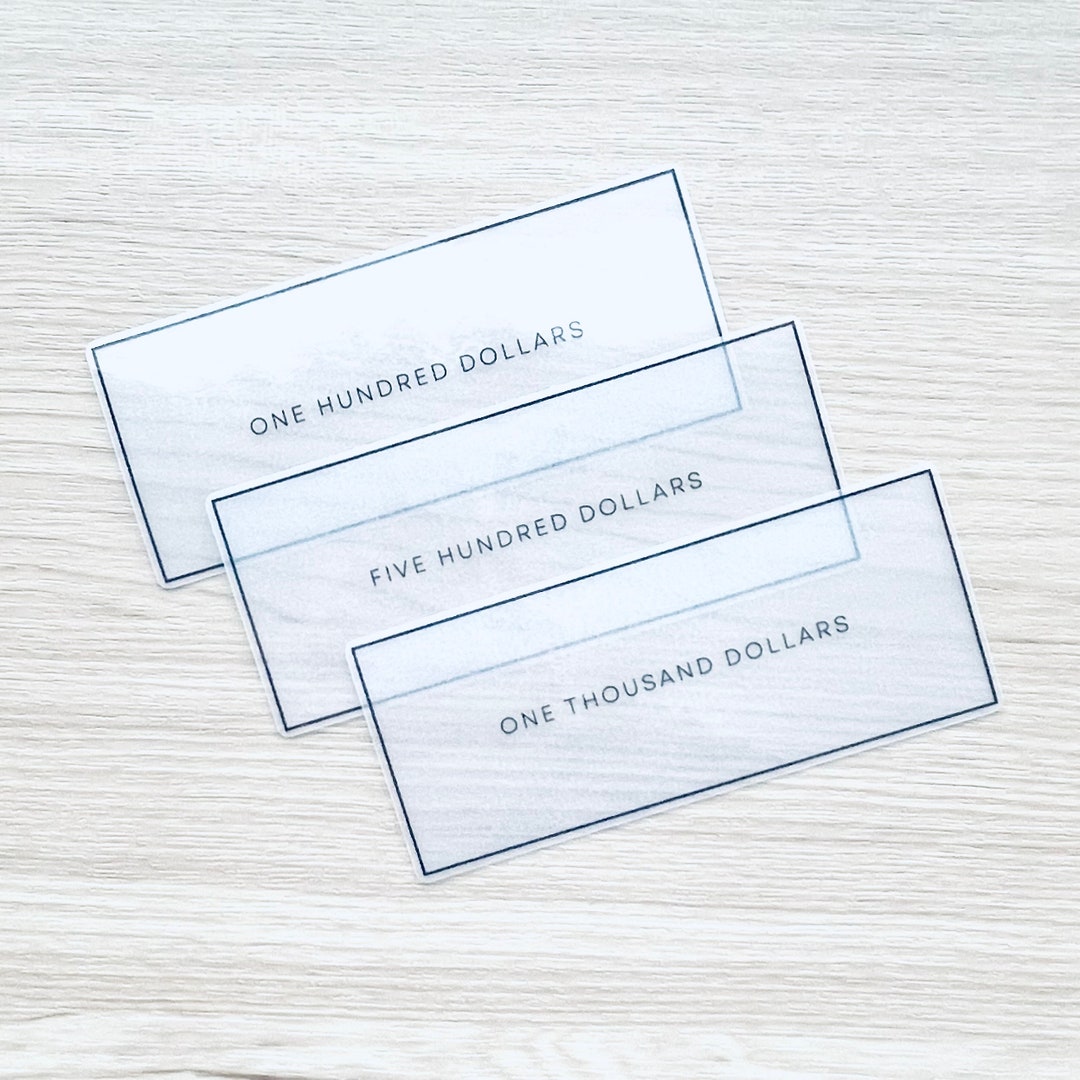 Laminated Placeholder | Minimalist Placeholder | Money Placeholder ...