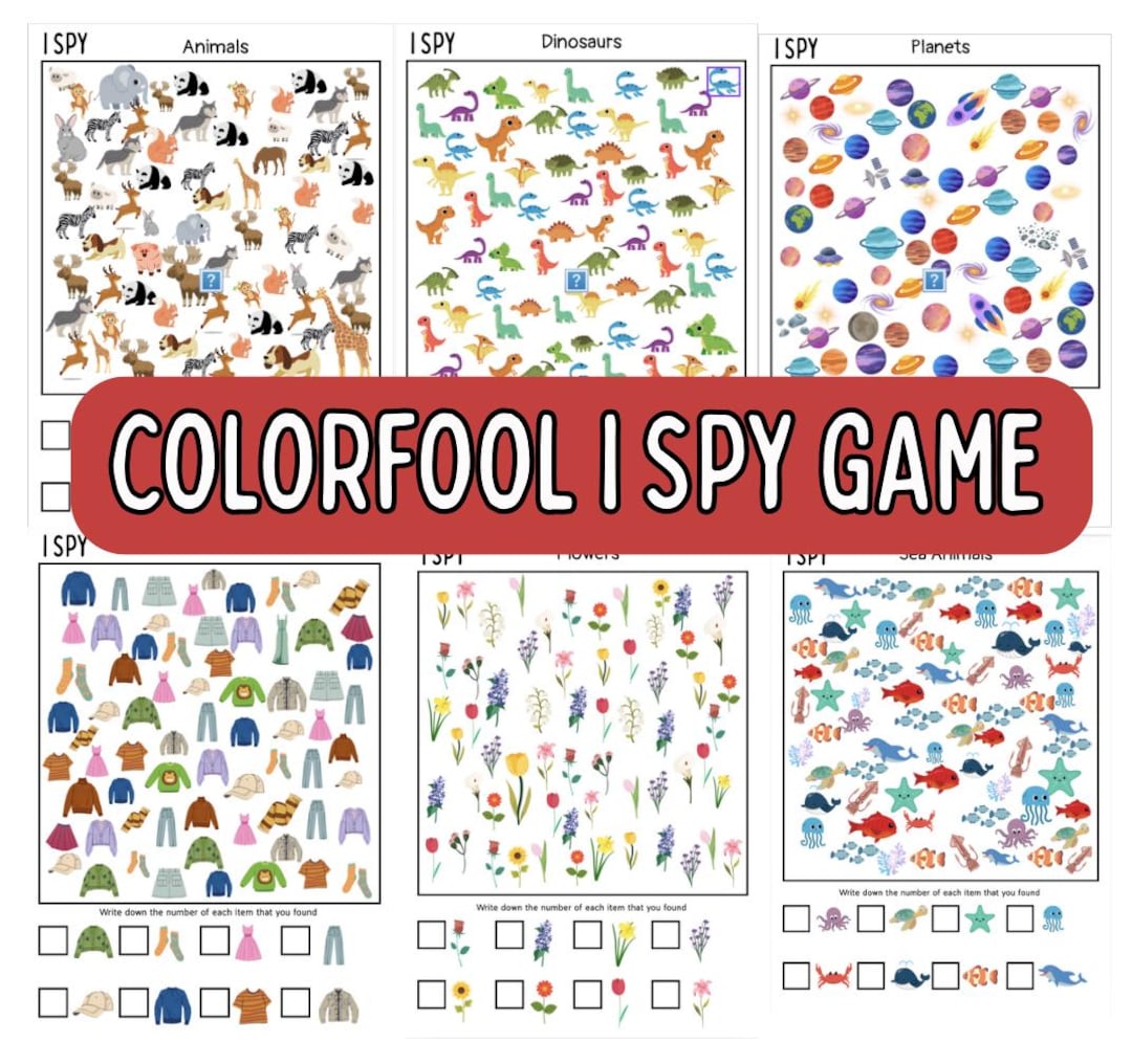 I Spy Game for Kids: Printable Learning Activity (digital Download) - Etsy
