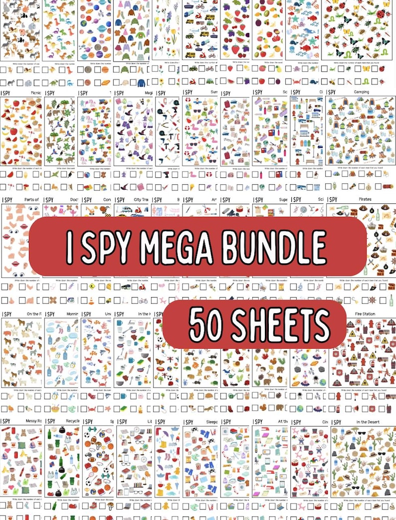 I Spy Printable Game: 50-page Mega Bundle - All Themes (PDF Download ...