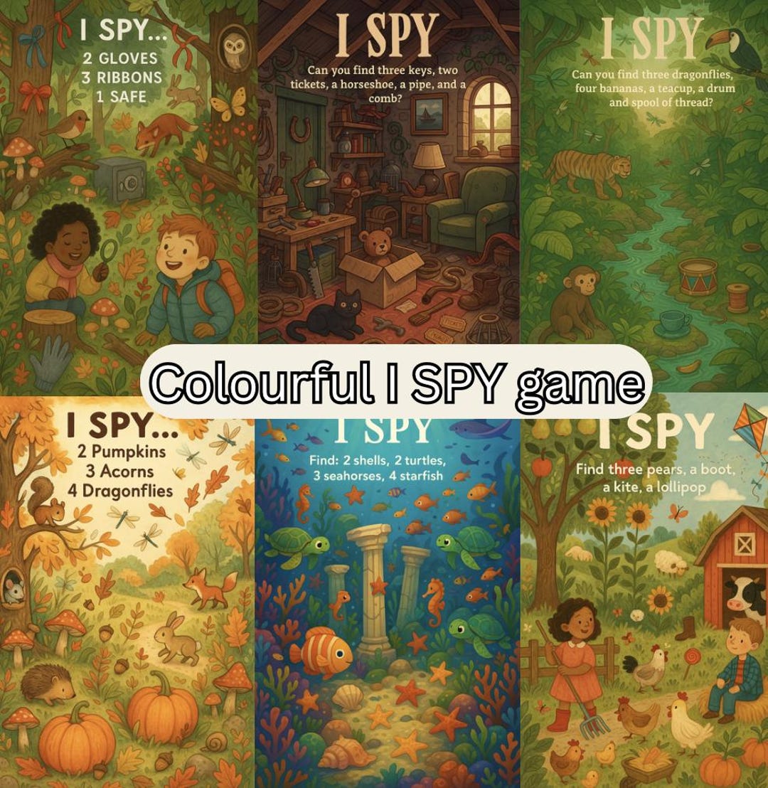 I Spy Game Printable Bundle – 20 Fun Seek-and-find Activity Pages for ...