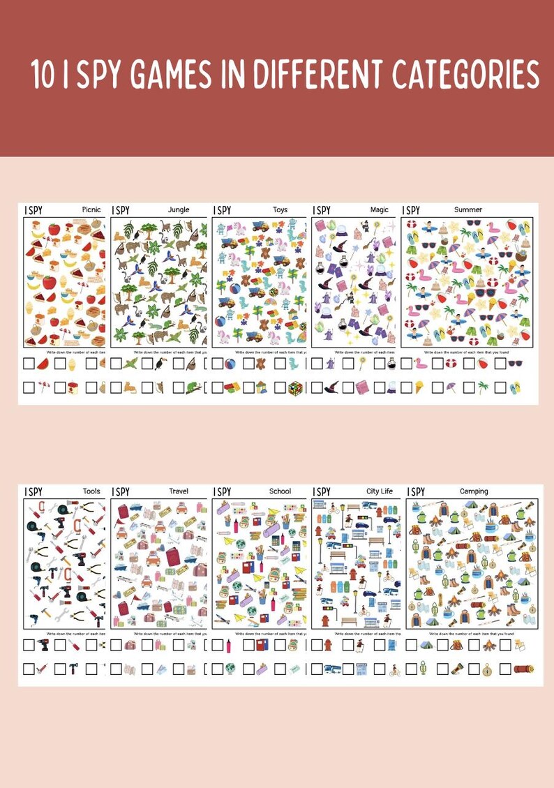I Spy Game: Fun Learning Activity for Preschoolers (digital Download ...