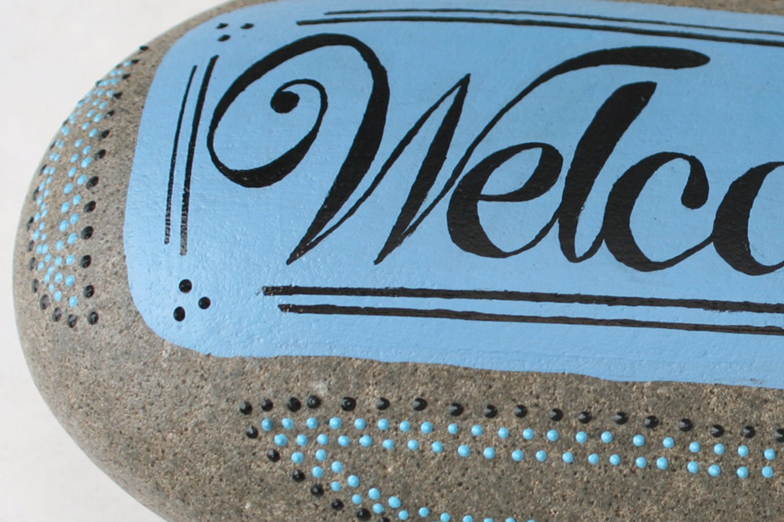 Welcome Hand Painted Rock Door Stop - Etsy
