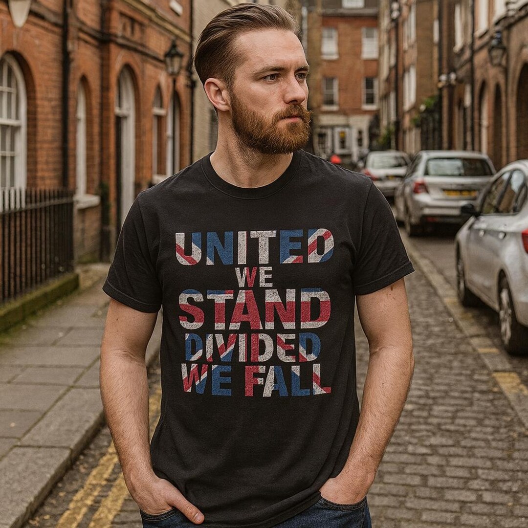 Union Jack T-shirt: United We Stand Slogan, British Pride Streetwear - Etsy
