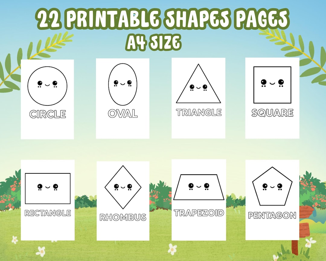 Shape Coloring Book for Kids — Printable PDF — Learn Shapes — 22 Pages ...