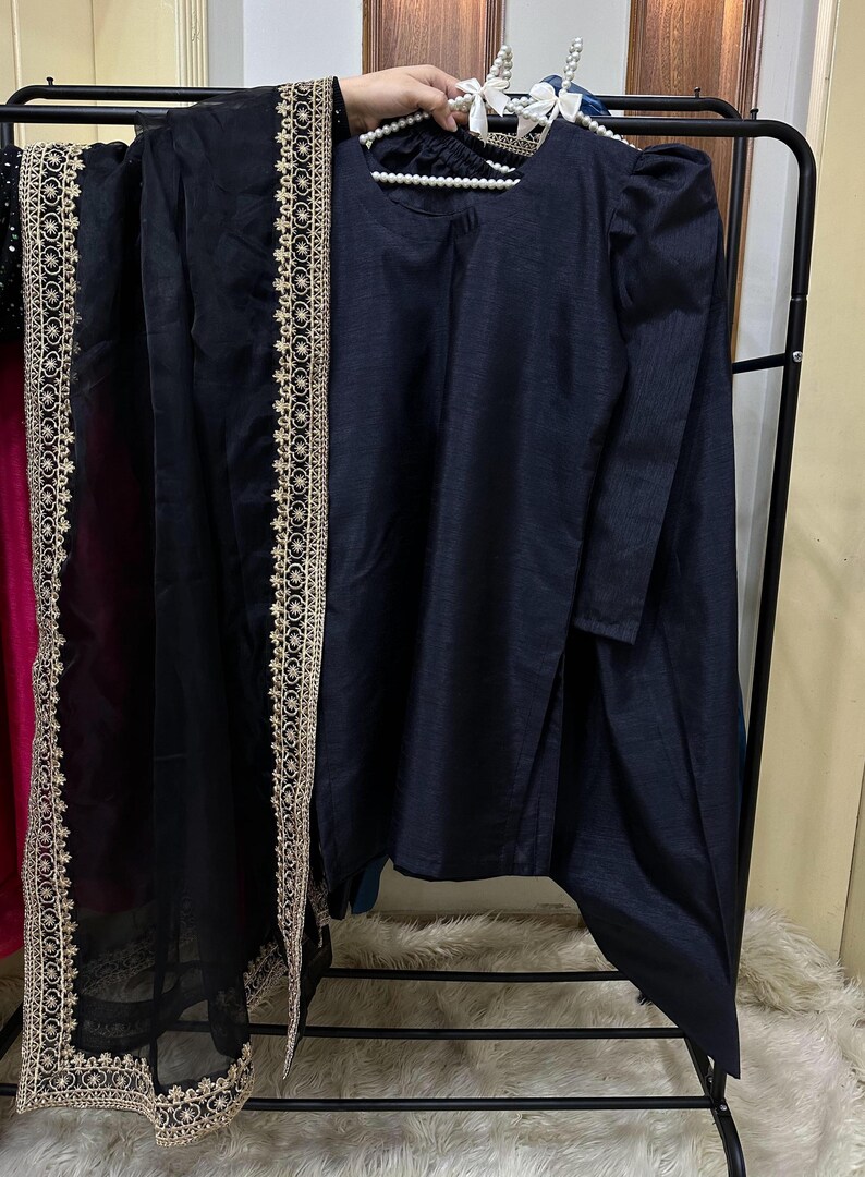 Pakistani 3pc Silk Stitch Farshi Shalwar Partywear,mikah,shadi,wedding ...