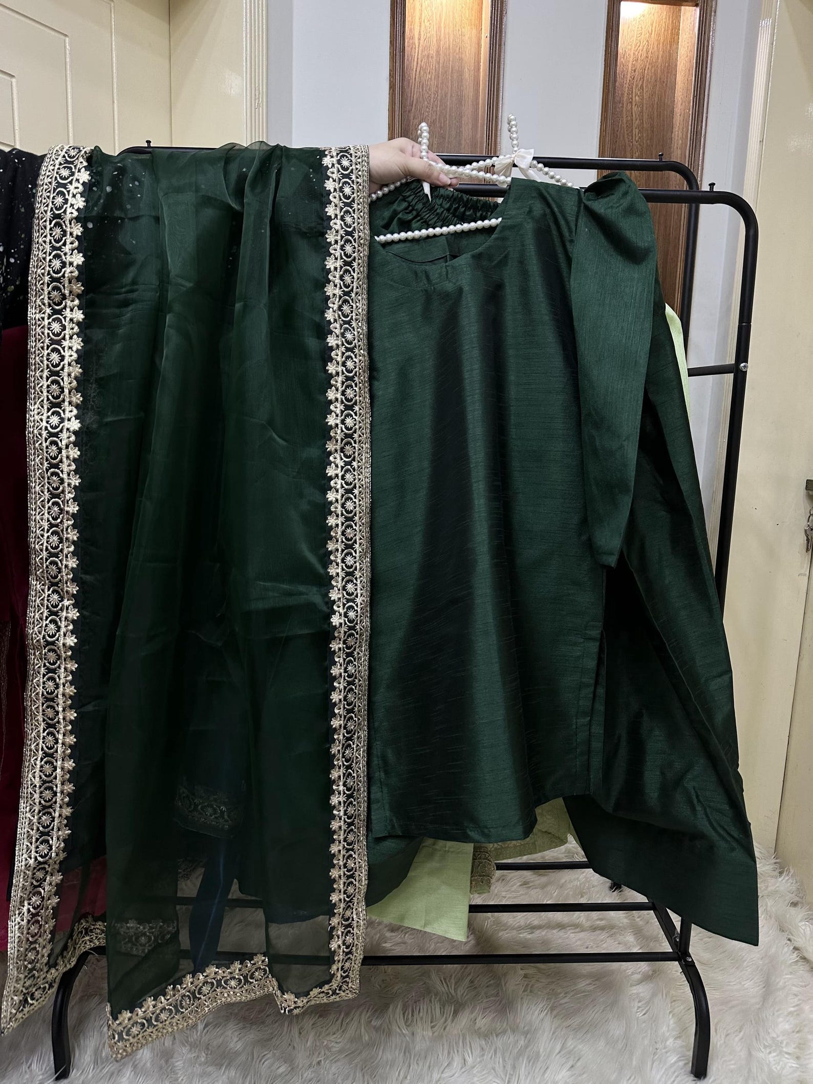 Pakistani 3pc Silk Stitch Farshi Shalwar Partywear,mikah,shadi,wedding ...