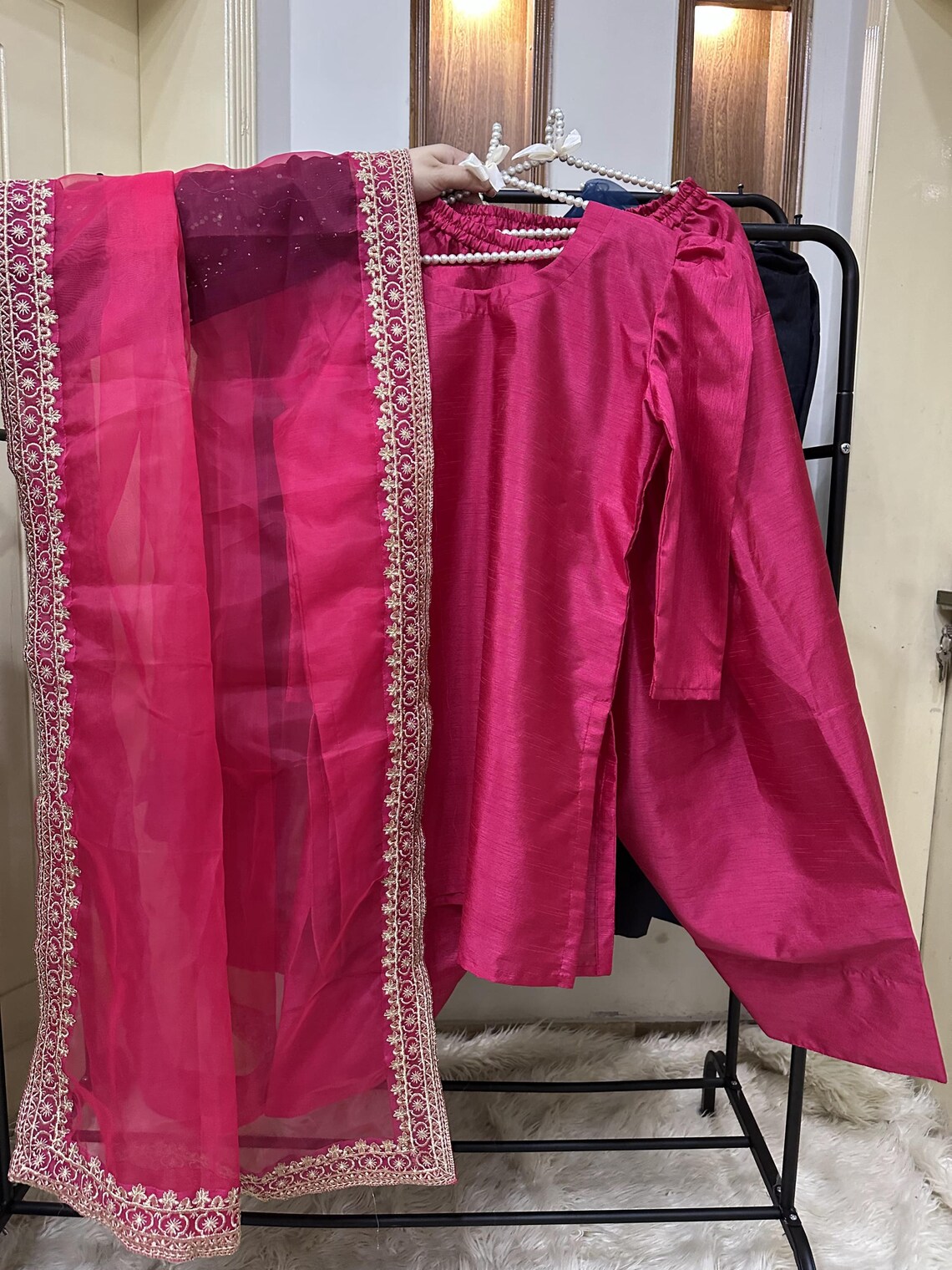 Pakistani 3pc Silk Stitch Farshi Shalwar Partywear,mikah,shadi,wedding ...