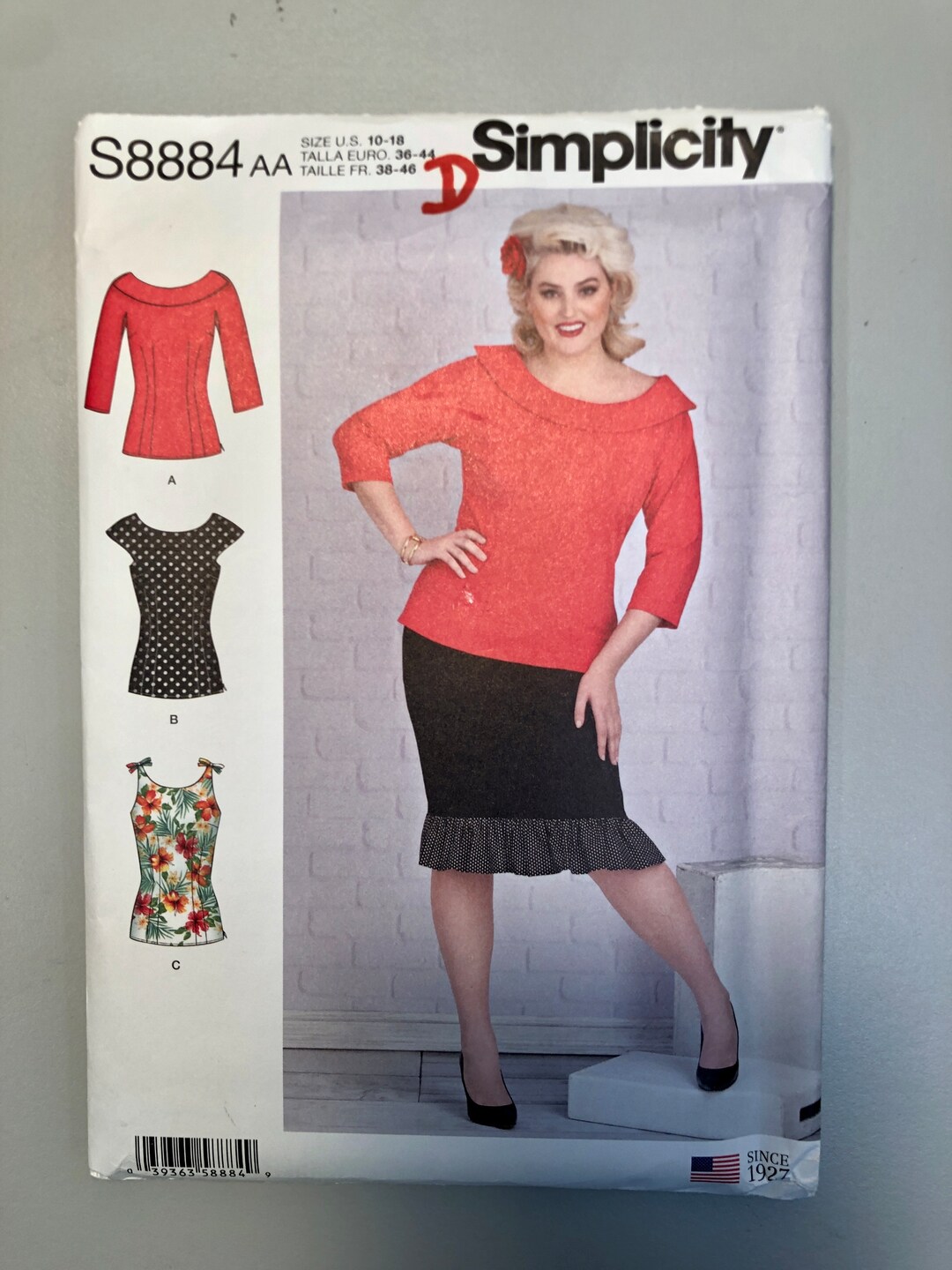 Simplicity 8884, Retro Inspired Ladies Top, Sz 10-18, UNCUT - Etsy
