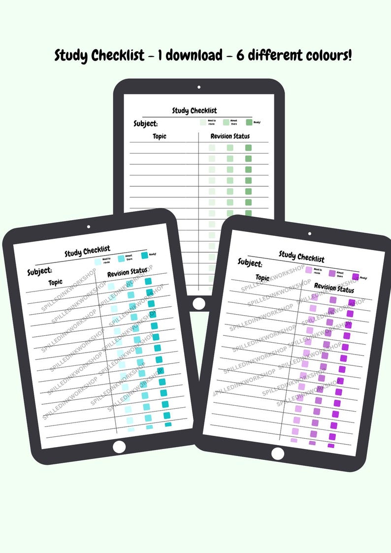 Study Revision Checklist Printable – GCSE Exam Planner – Aesthetic ...