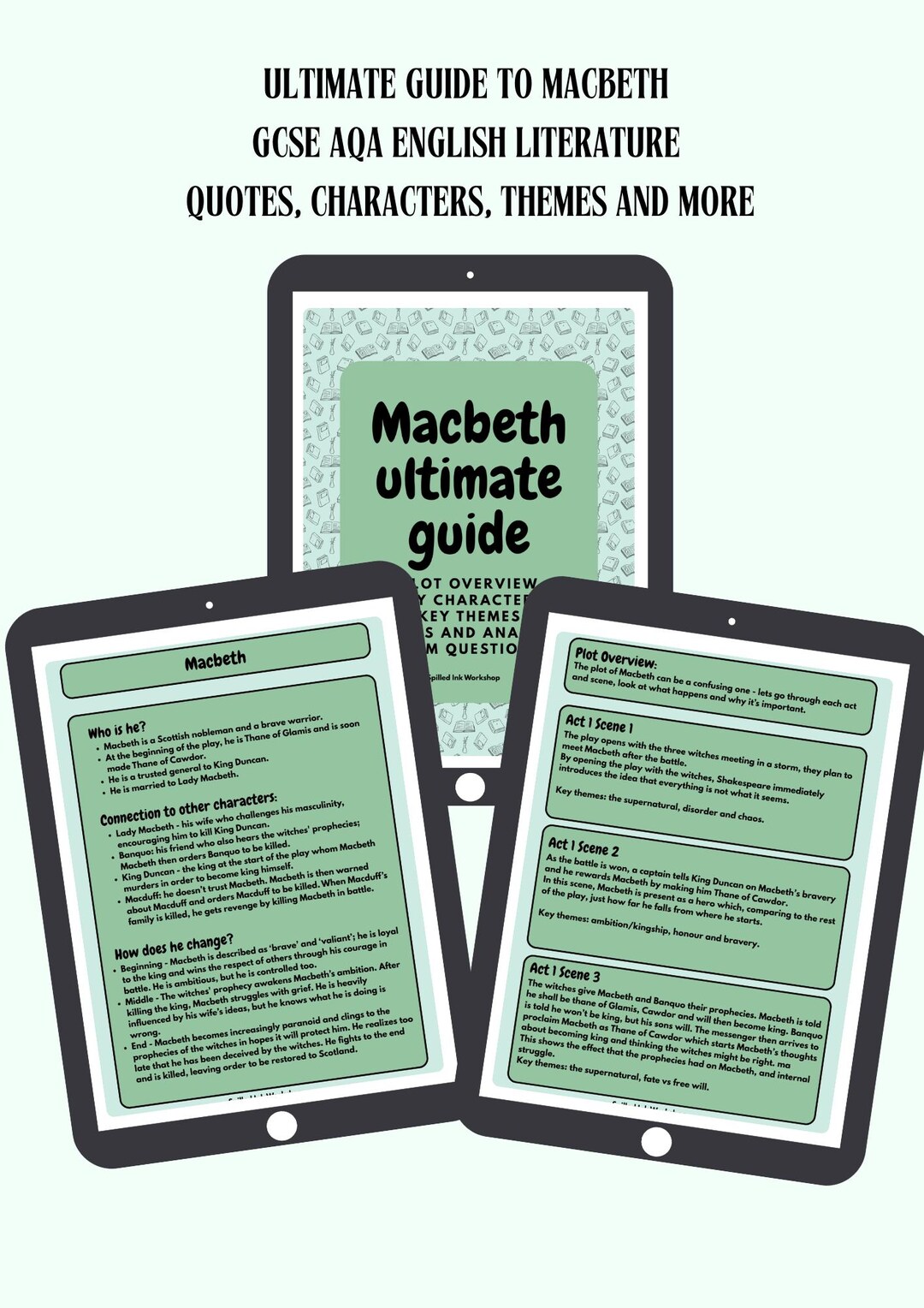 GCSE Macbeth Revision Pack - Ultimate Guide | Quotes, Themes & Model ...