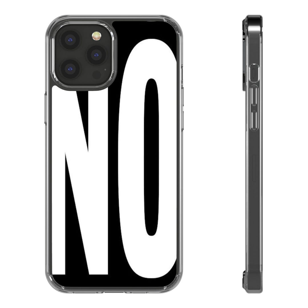 NO Bold Typography Clear Case | Phone Case, Minimal Black White - Etsy
