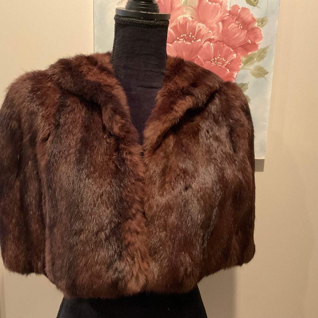 Vintage Brown Mink Cape / Vintage 50s 60s Fur Stole / Eveningwear - Etsy