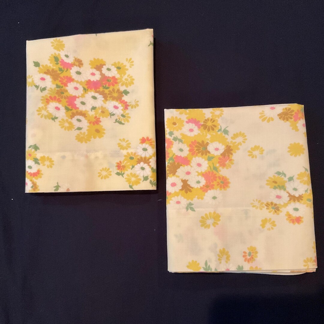 Vintage Heritage Yellow Floral Standard Pillowcases - Etsy