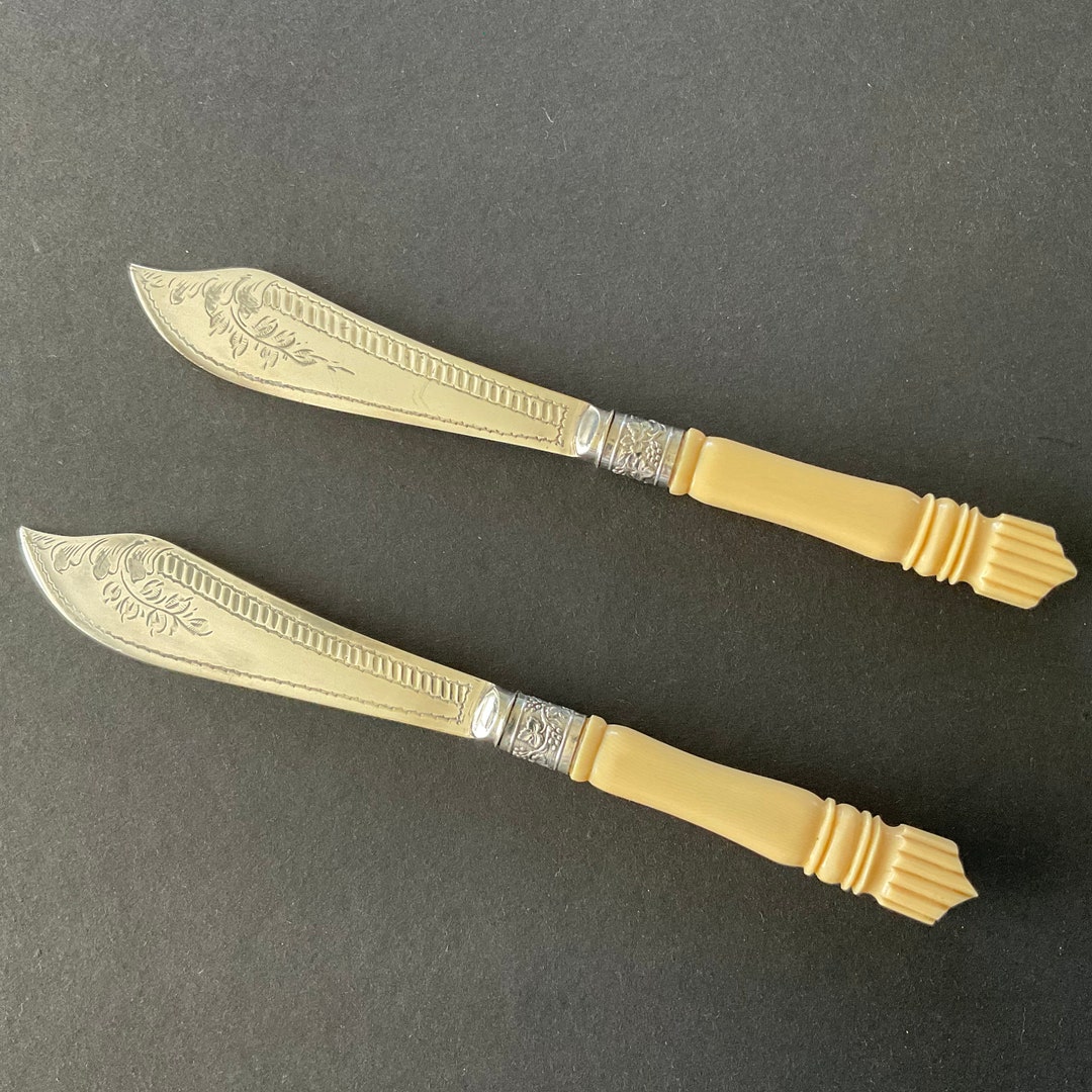 Vintage EPS Fish Knives With Art Deco Design Handles FREE SHIPPING - Etsy