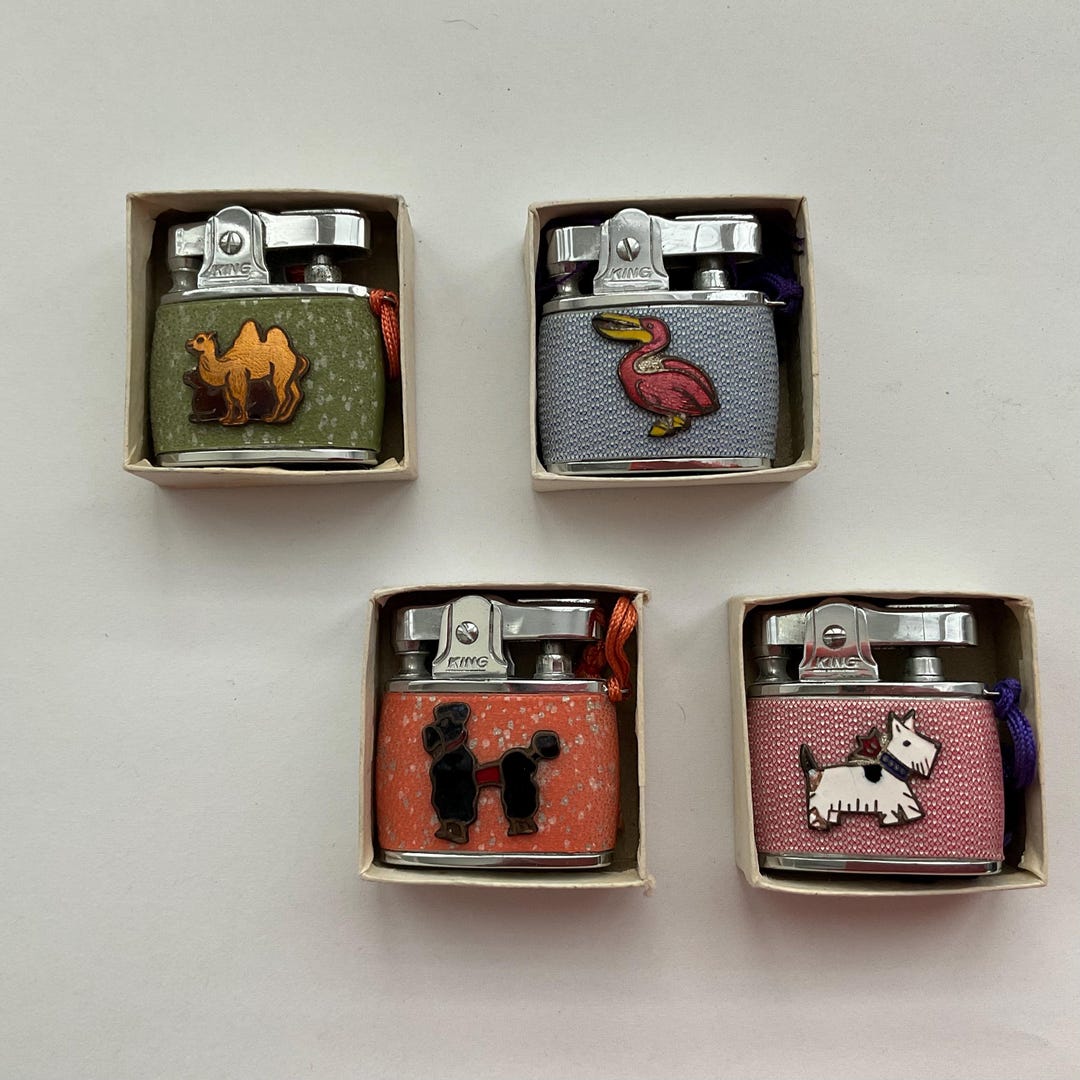 King Baby Style Automatic Cigarette Lighters No. 3161 Pink Scottie Dog ...