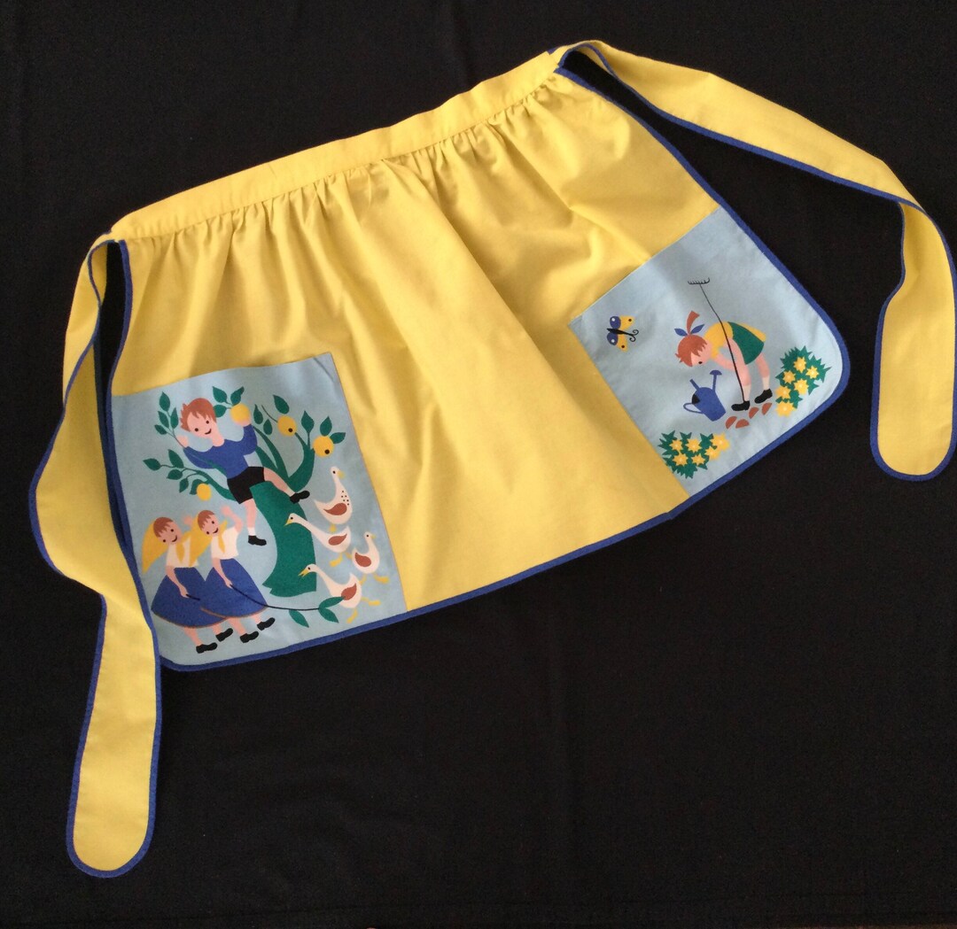 Vintage St Michael Half Apron Bright Yellow Apron FREE SHIPPING - Etsy