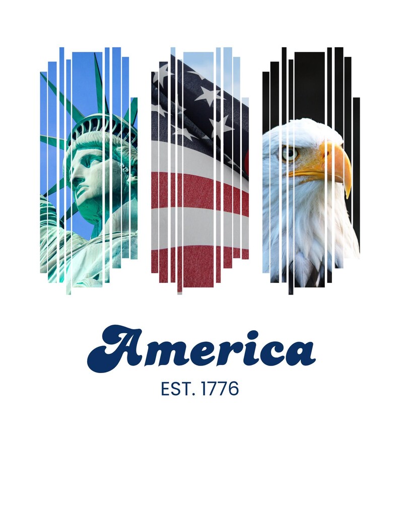 4th of July USA Shirt Design: Patriotic Brush Stroke (digital Download ...