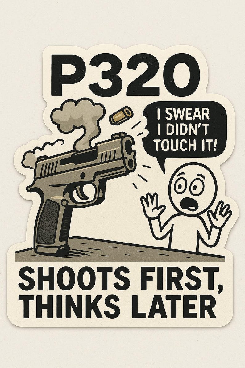 SIG P320 Sticker – Funny Gun Pun 'drop It Like It’s Shot' – Waterproof ...