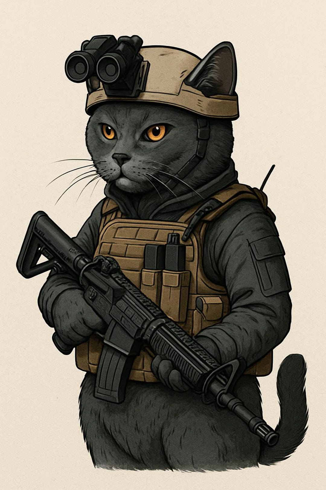 Tactical Kitty Sticker – Stealth, Sass, and Firepower - Etsy