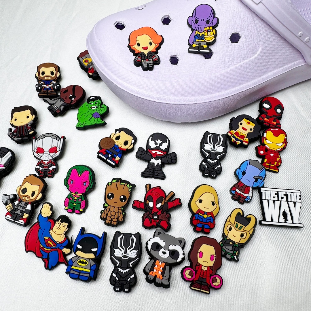 Marvel Superhero Croc Charms – 3D PVC Shoe Charms for Crocs, Avengers ...