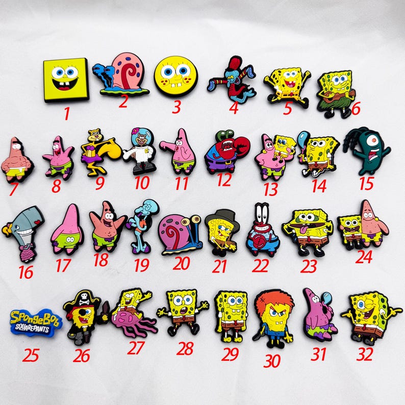 Spongebob and Friends Croc Charms – Cute 3D Shoe Accessories, Patrick ...
