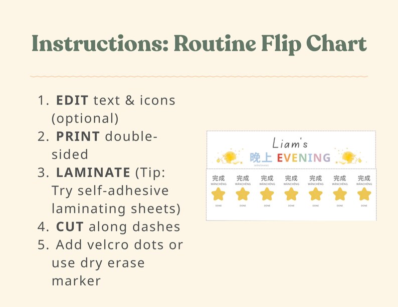 Chinese English Bedtime Routine Chart | Bilingual Kids Visual Schedule ...