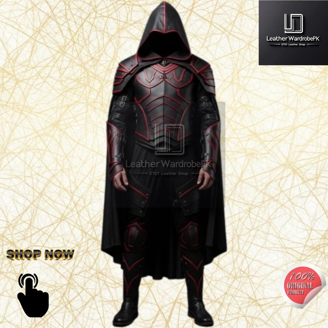 Crimson Aegis – Gothic Sentinel Leather Armor - Shadowborn Enforcer ...
