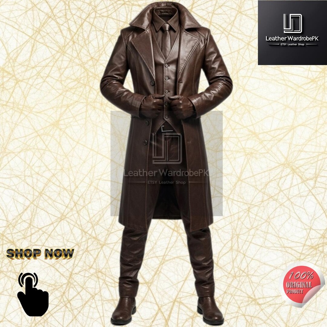 The Enforcer – Full-length Brown Leather Combat Ensemble - the Dusk ...