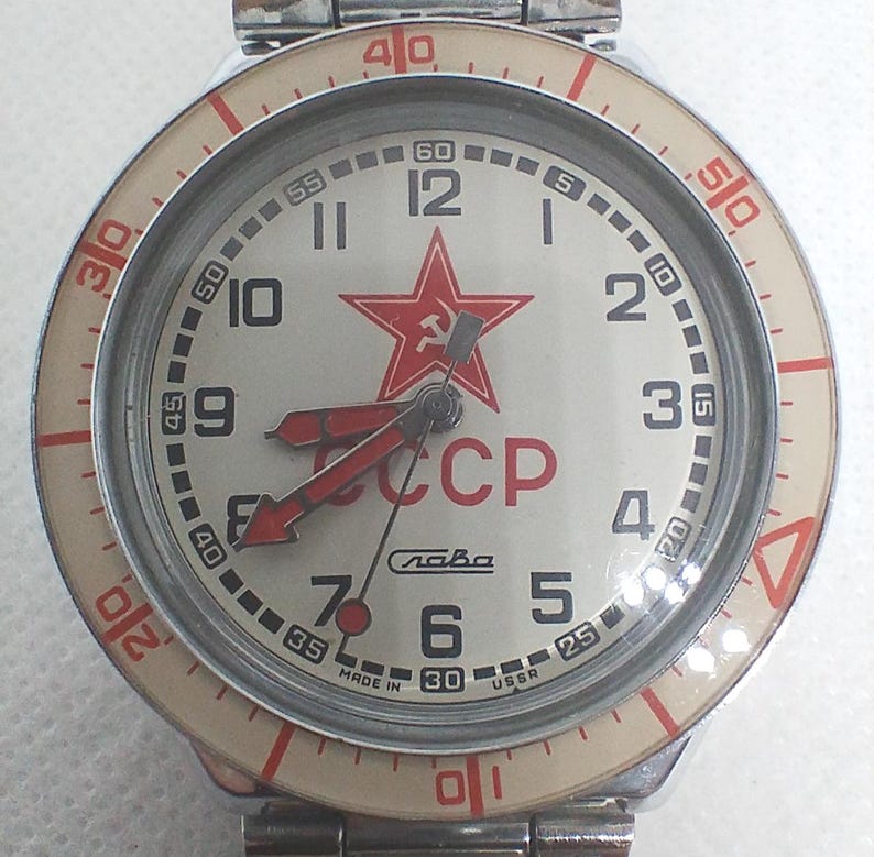Vintage Men's Quartz Watch Slava CCCP Made in USSR 80's. - Etsy