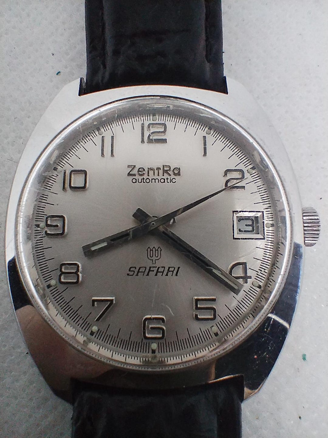 Vintage Men's Watch Zentra Automatic Safari Ref. 495 240 Germany 70's ...