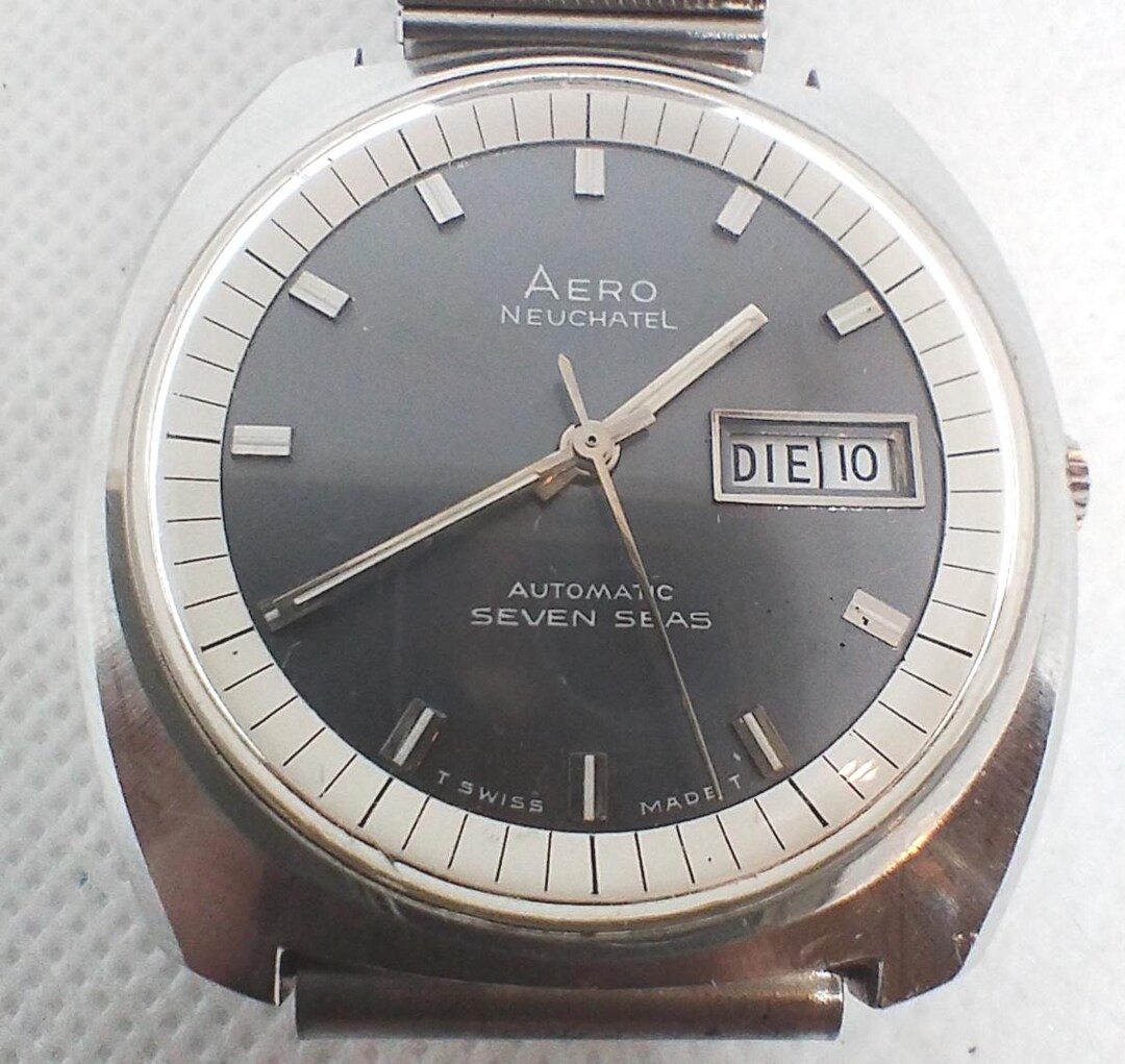 Vintage Men's Automatic Watch Aero Neuchâtel Seven Seas Made in Swiss ...