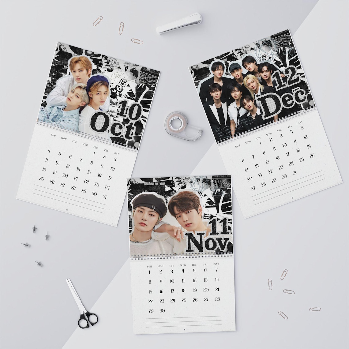 SKZ Wall Calendar 2026 | KPOP Merch Straykids 12 Months Customized ...
