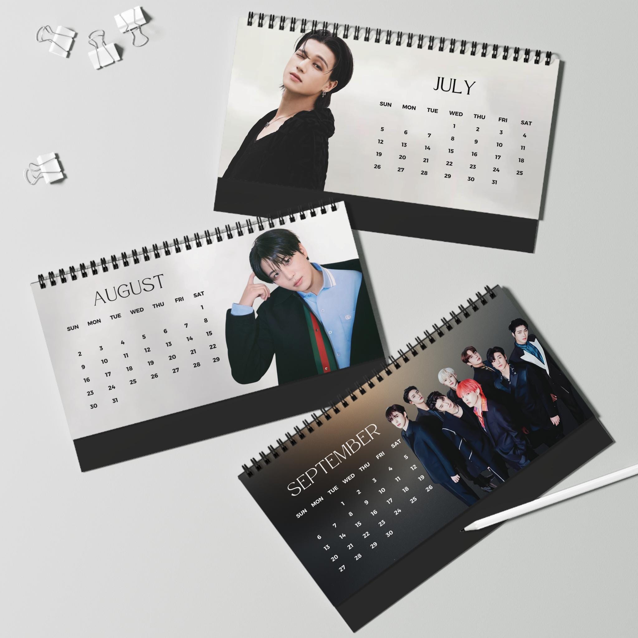 ATEEZ Desk Calendar 2026 | KPOP Merch 12 Months Customized Calendar for ...