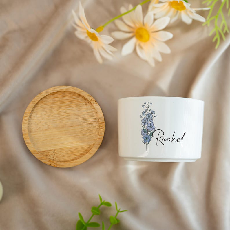 Personalized Birth Flower Planter: Custom Ceramic Succulent Pot With ...