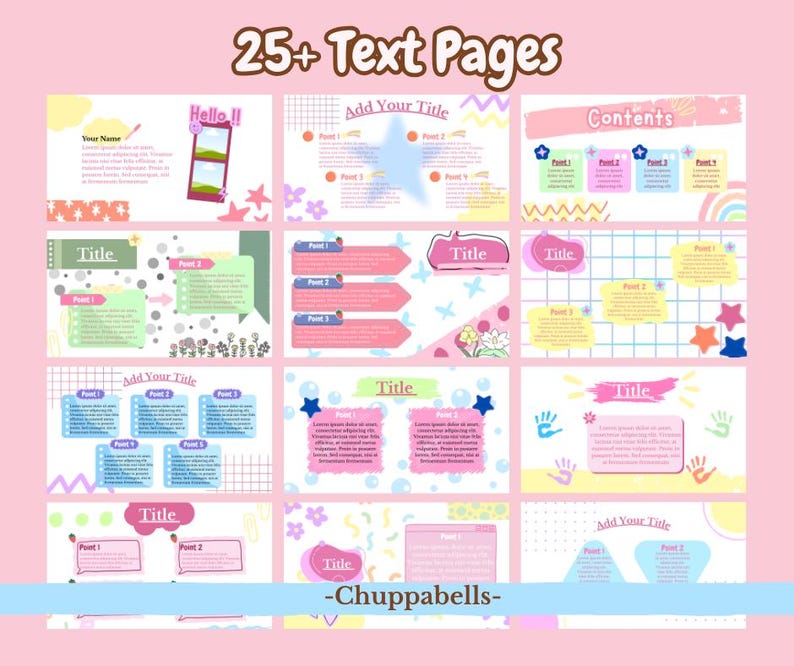 Cute Pastel Canva Presentation Template – 32 Slides | Fully Editable ...