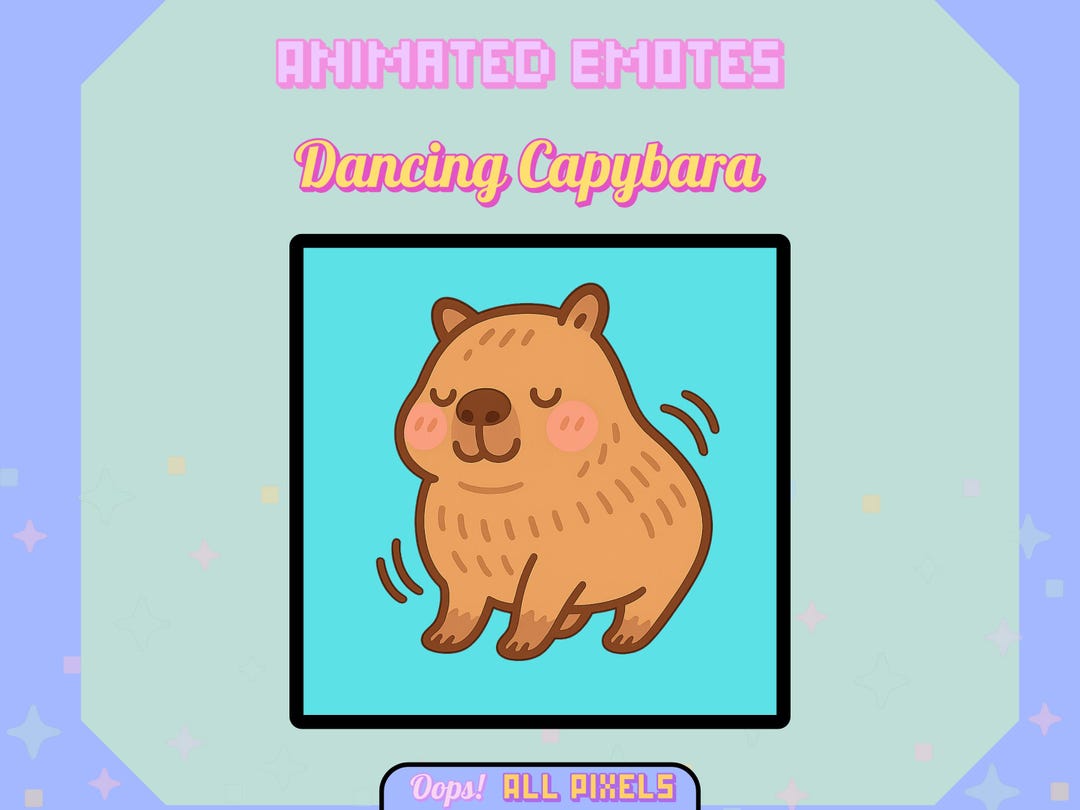 Kawaii Dancing Capybara Animated Emote GIF for Twitch Discord Vtuber ...