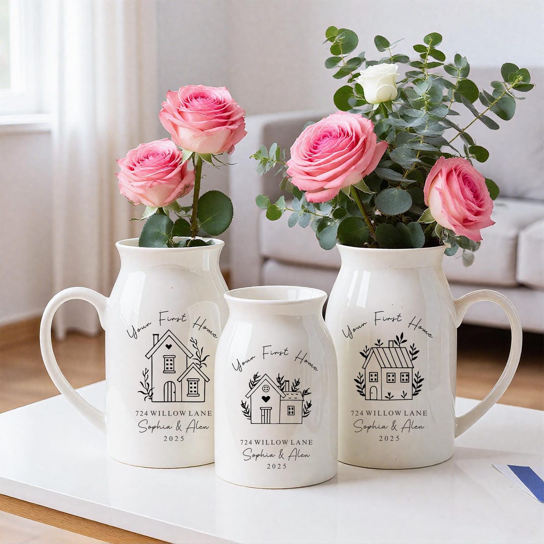 Personalized New Home Flower Vase,custom First Home Gift,housewarming ...