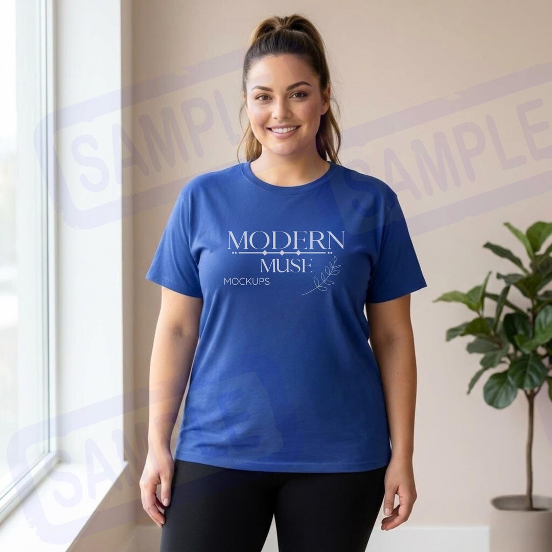 Royal Blue Gildan 8000 Mockup | Mid-size Model, Heavy Cotton Tee - Etsy