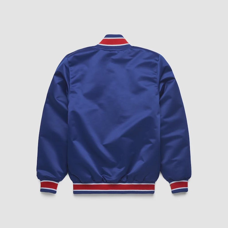 Chicago Cubs Satin Varsity Jacket: Royal Blue Baseball Letterman Style ...