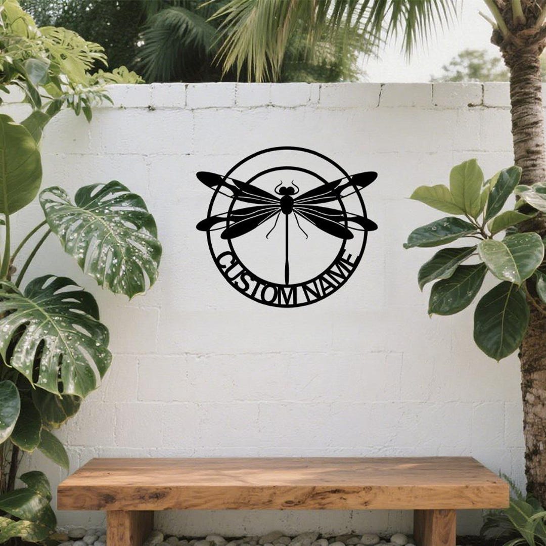 Custom Dragonfly Garden Metal Sign, Personalized Garden Metal Sign ...