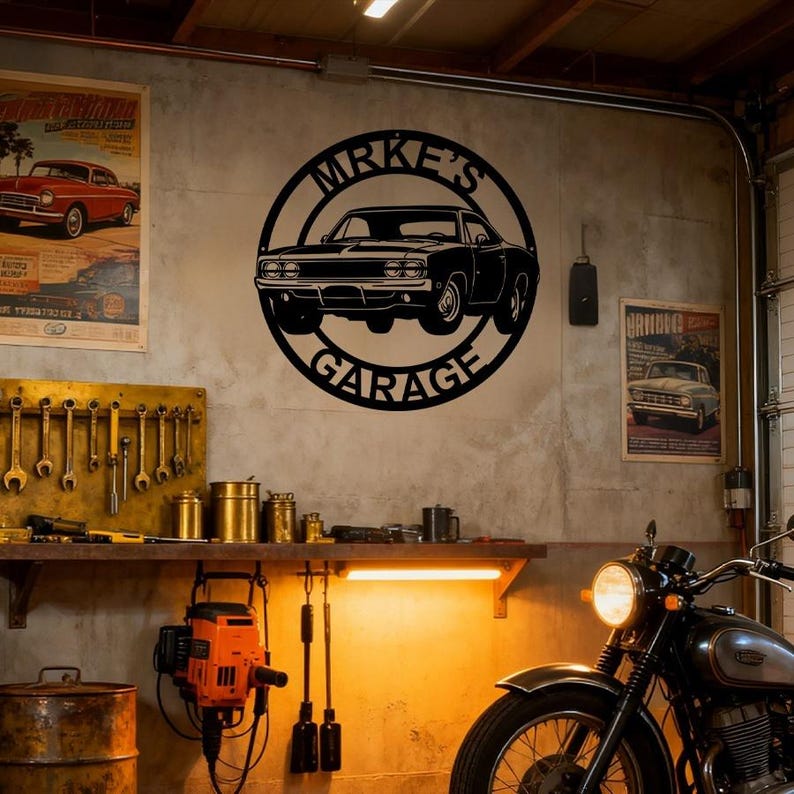 Personalized Garage Gear Sign,personalized Vintage Muscle Car Garage ...