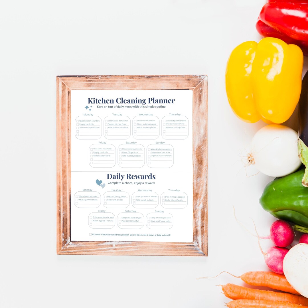 Weekly Cleaning & Reward Planner | Printable Chore Tracker | Daily ...